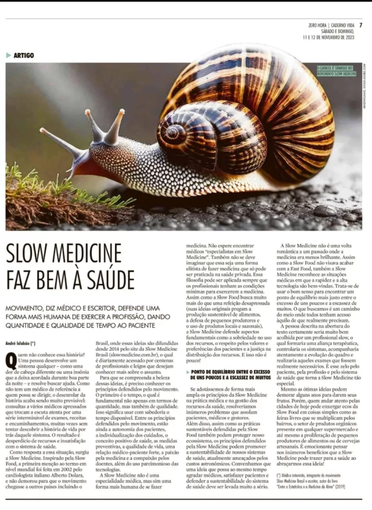 Slow Medicine faz bem para a saúde - Slow Medicine
